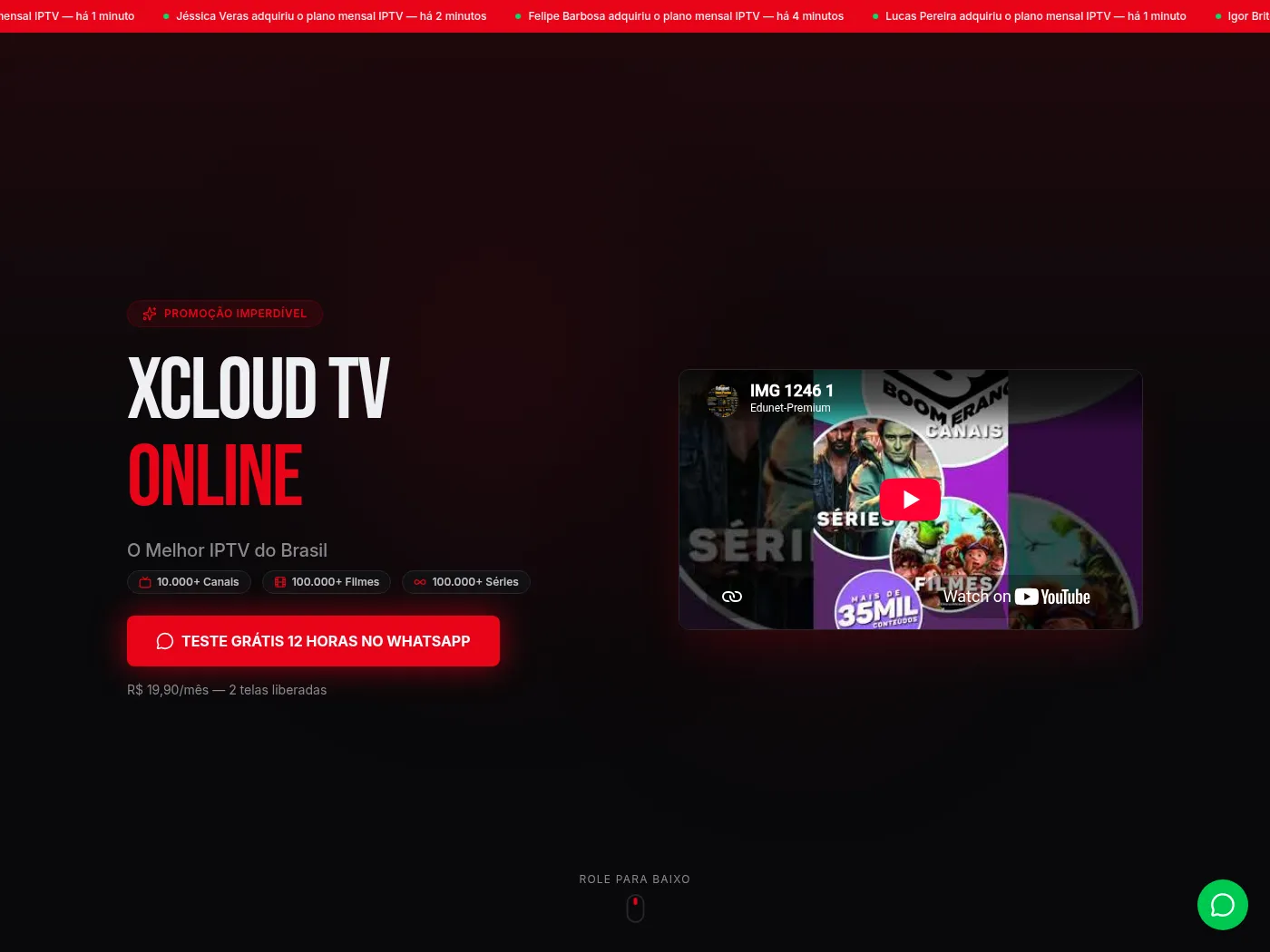 XCloud TV Landing Page