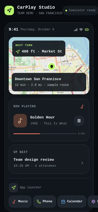 CarPlay Simulator AI