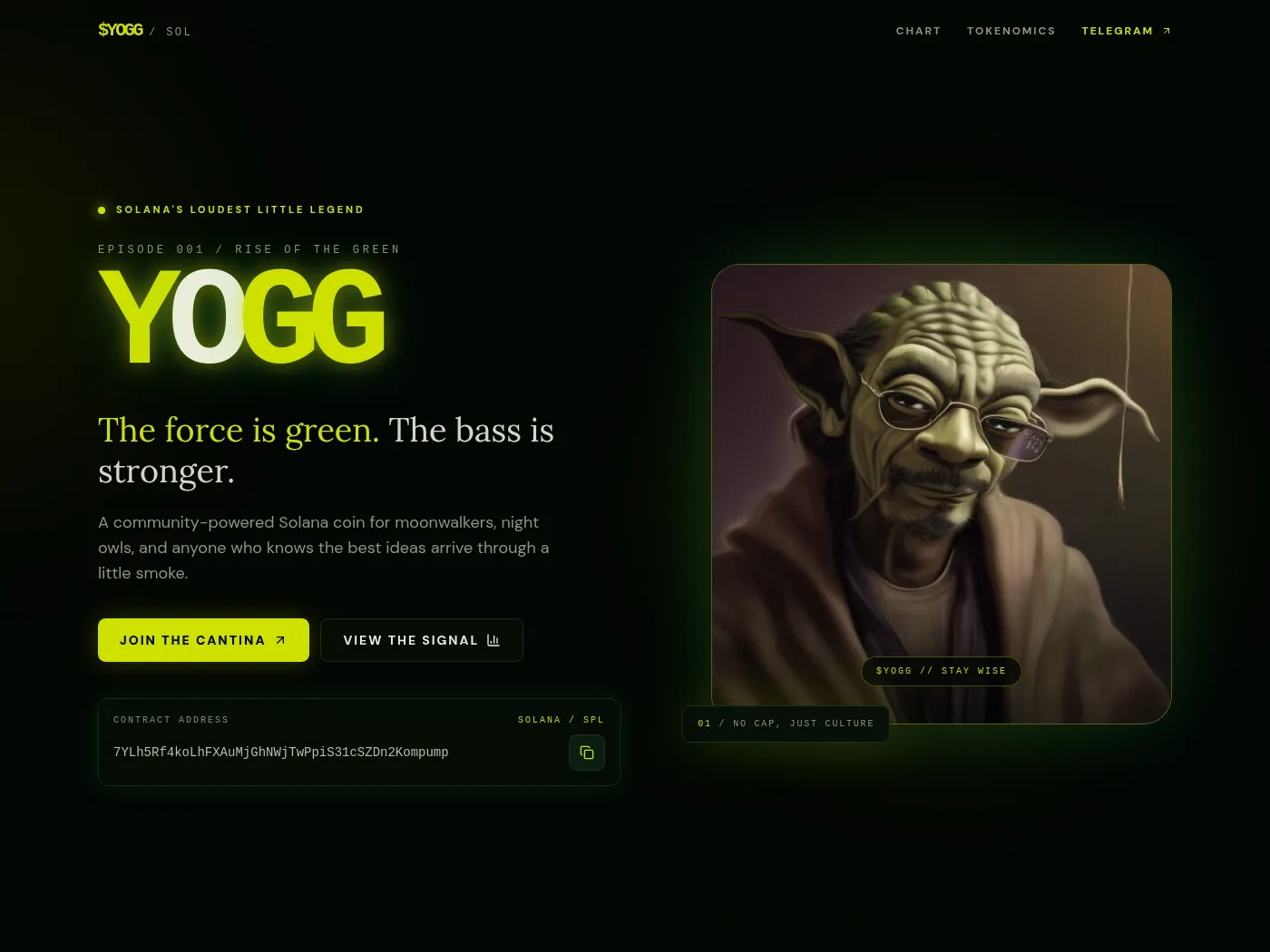 YOGG Meme Coin Landing