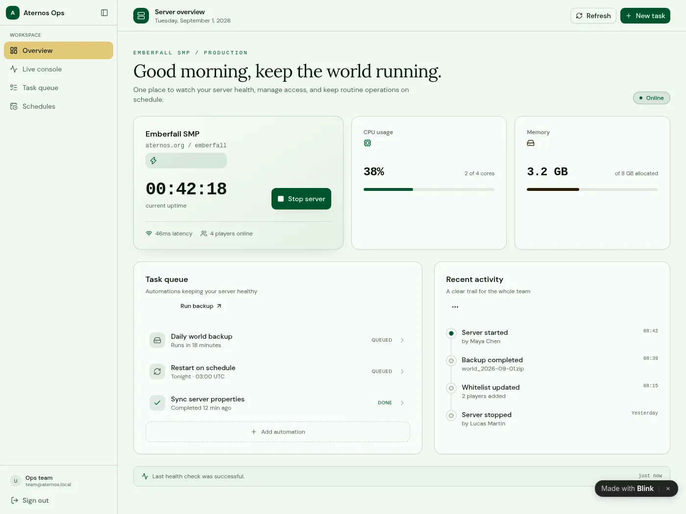 Aternos Server Manager