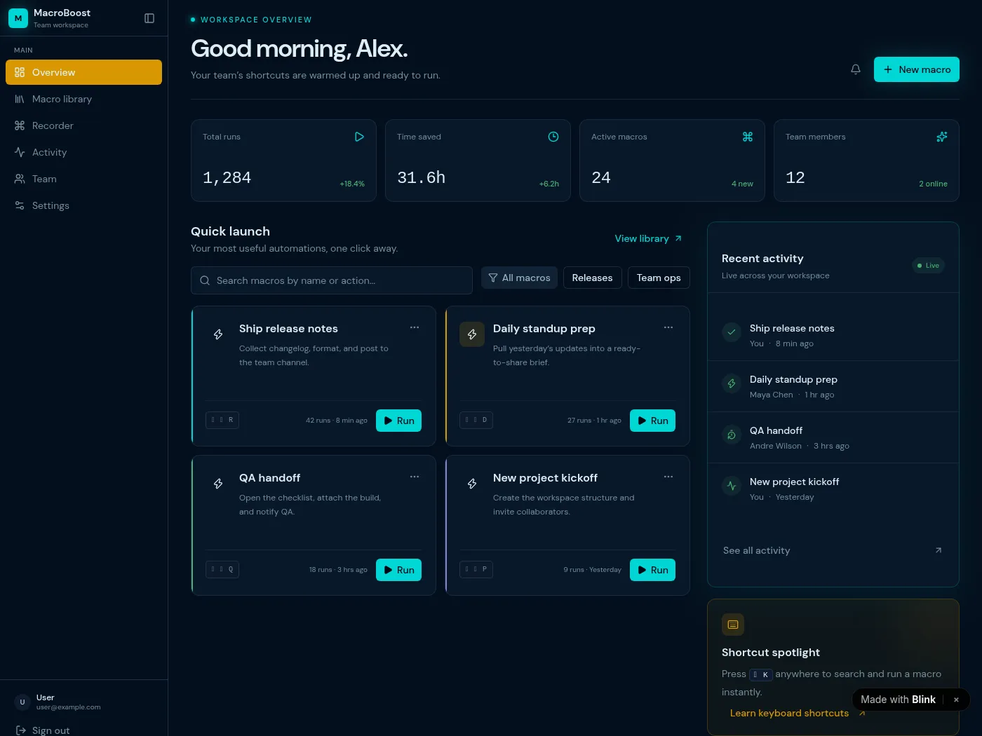 MacroBoost Dashboard