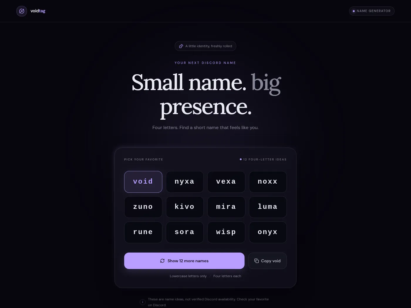 VoidTag Generator