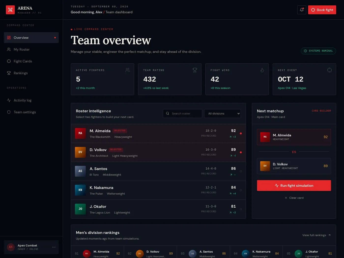 UFC Arena Manager