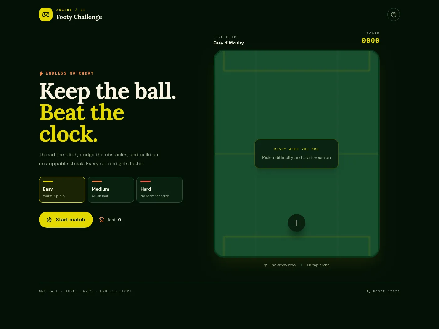 Arcade Footy Challenge