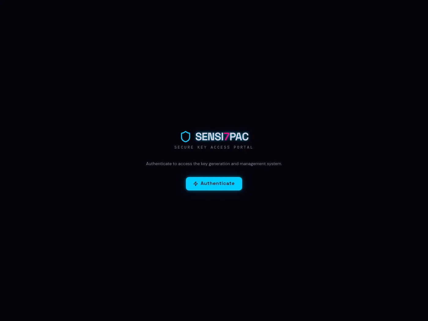 SENSI7PAC Key Portal