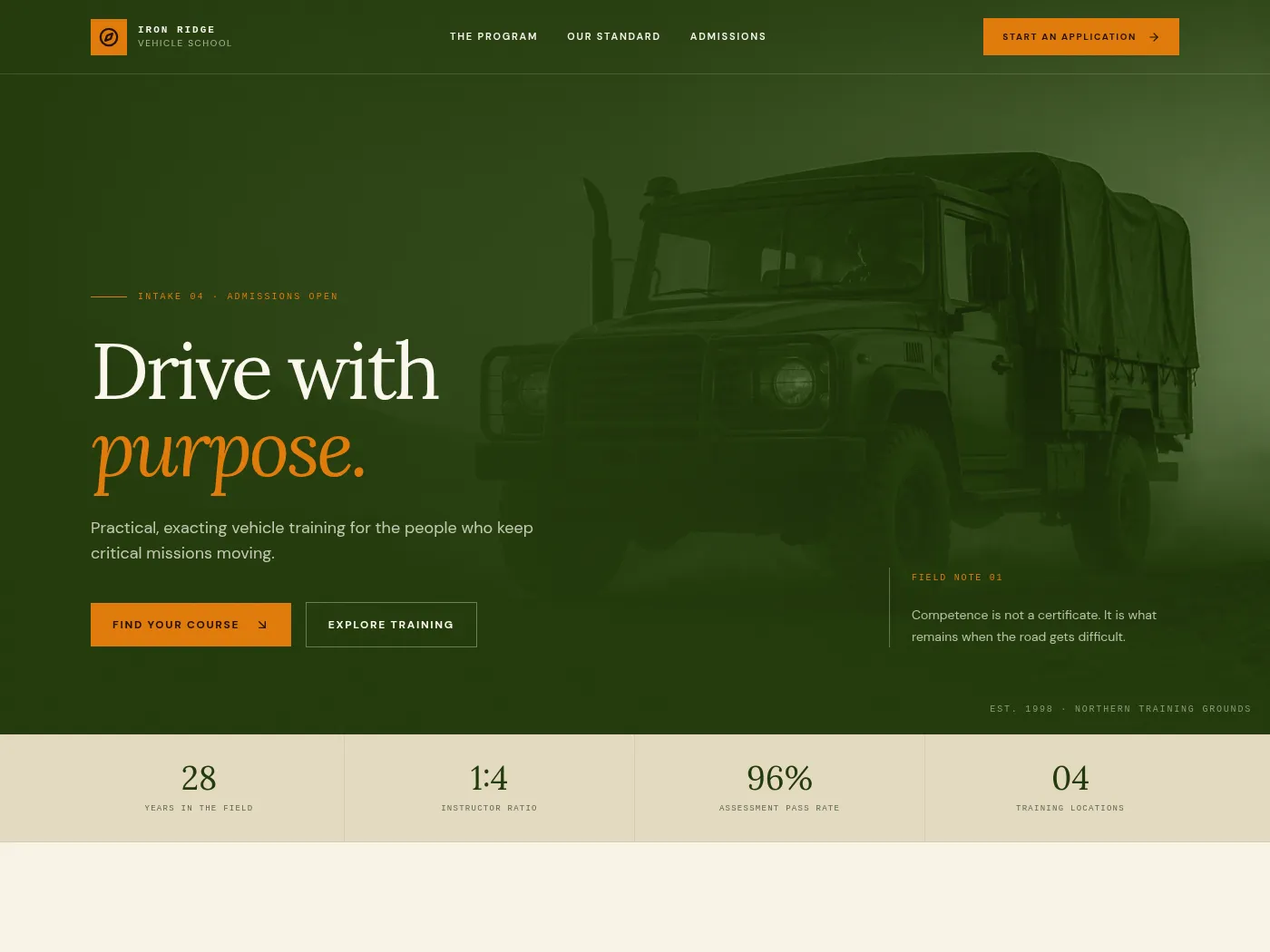 Military Vehicle School Portal