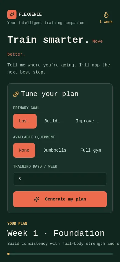 FlexGenie AI Workout