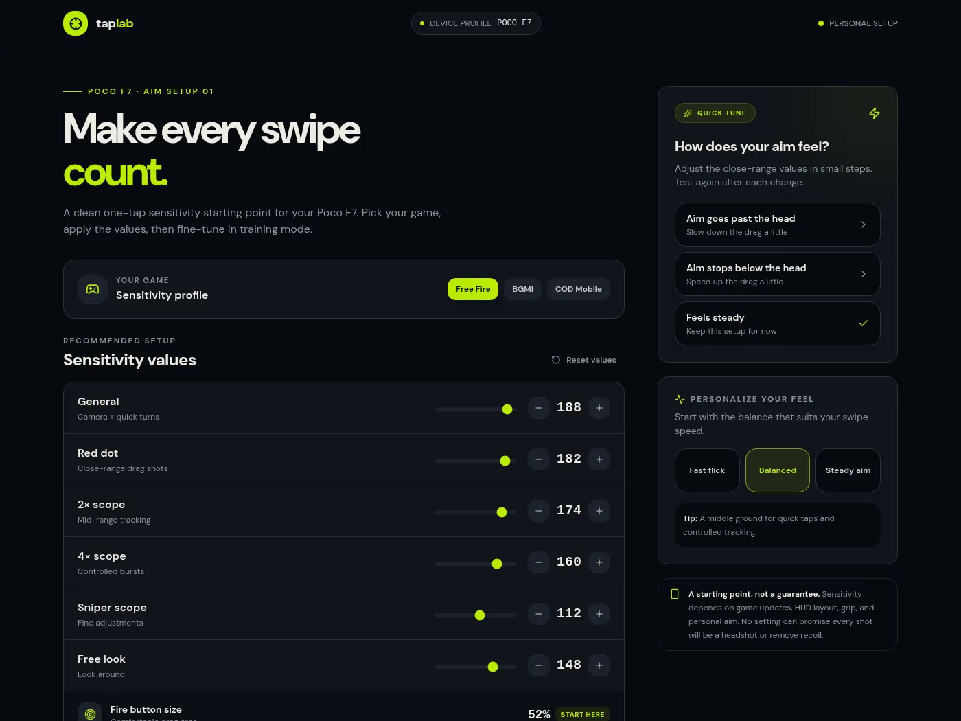 One Tap Pro Sens Finder