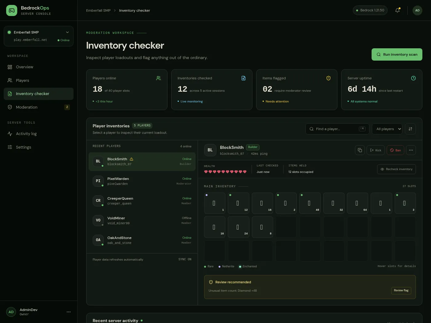 Bedrock Admin Toolkit