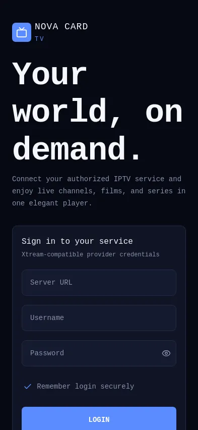 NOVA CARD TV IPTV App