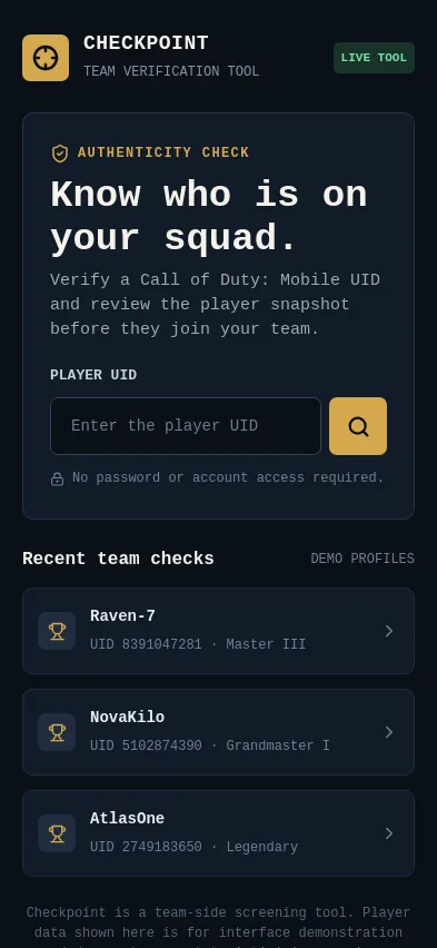 COD Mobile Auth Check