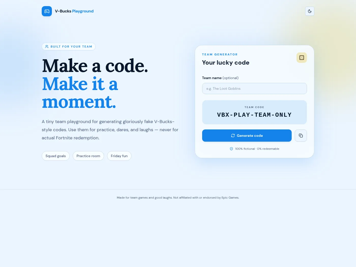V-Bucks Code Generator