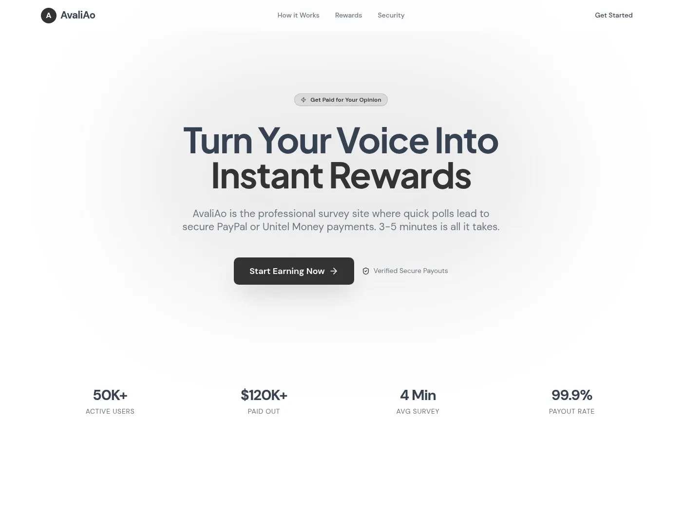 AvaliAo Paid Survey Site