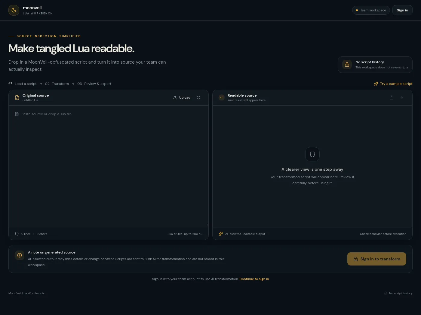 MoonVeil Lua Deobfuscator