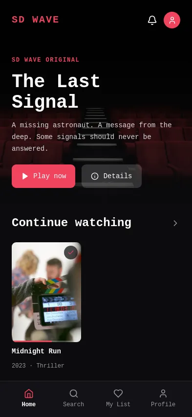SD WAVE Streaming App