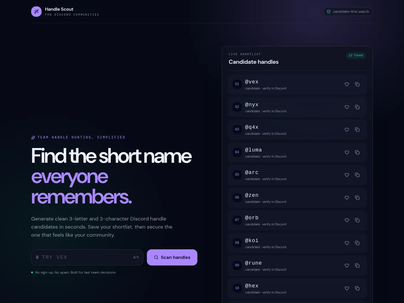 Discord Handle Finder