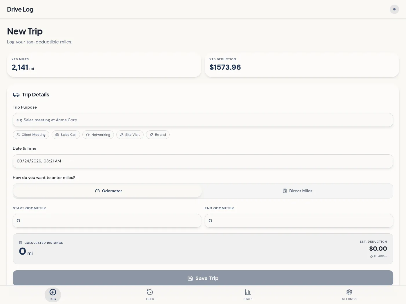 Drive Log Tracker