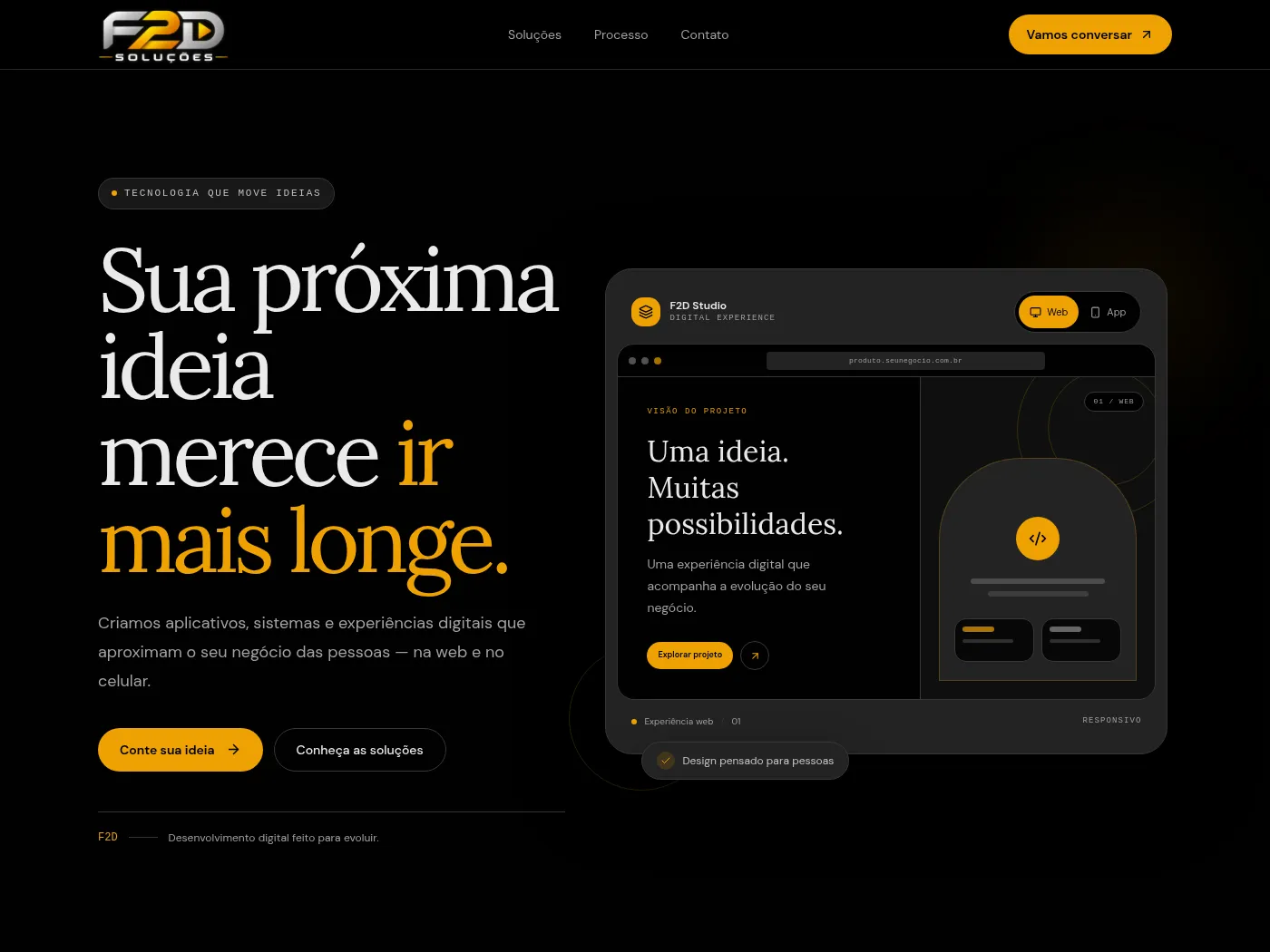 F2D Soluções Landing Page
