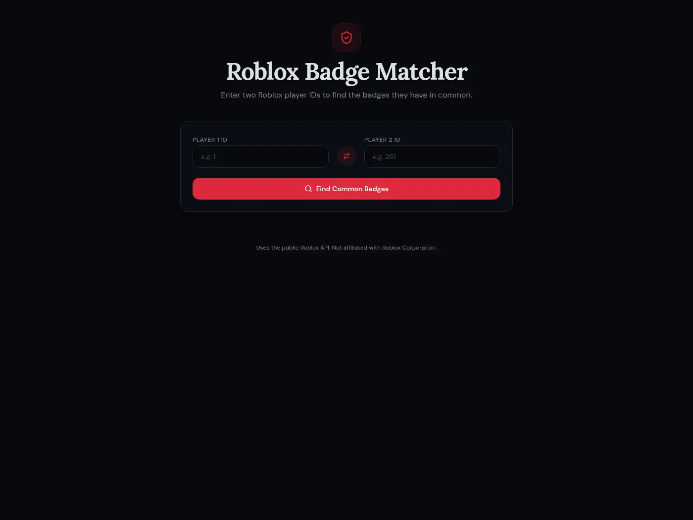 Roblox Badge Matcher
