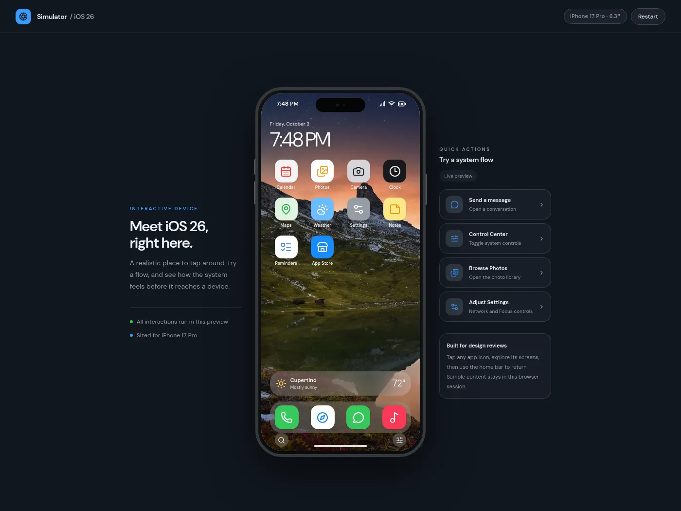 iOS 26 Simulator Web