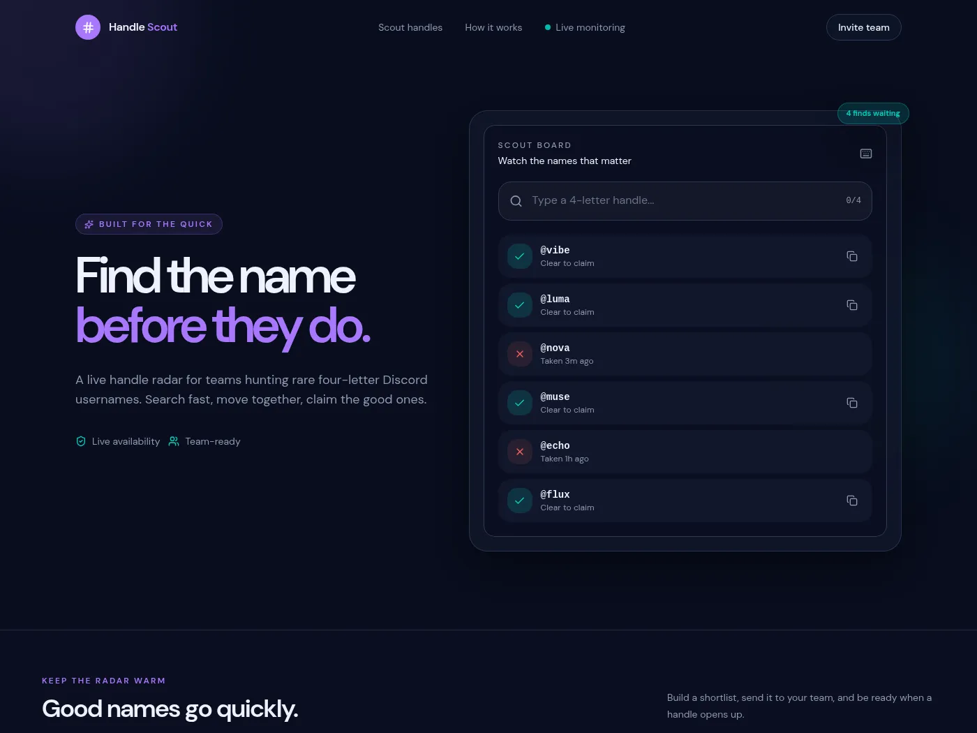 Discord Handle Scout