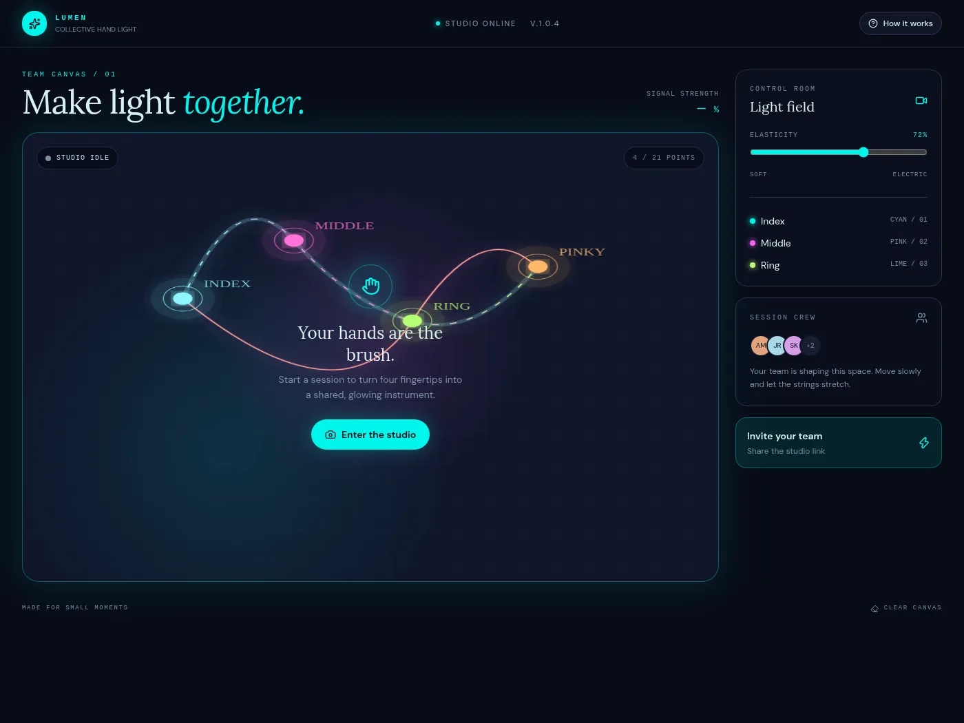 Neon Hand Art Experience