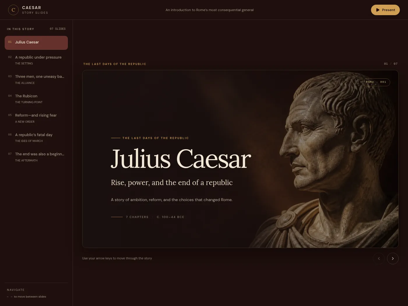 Caesar’s Story Slides