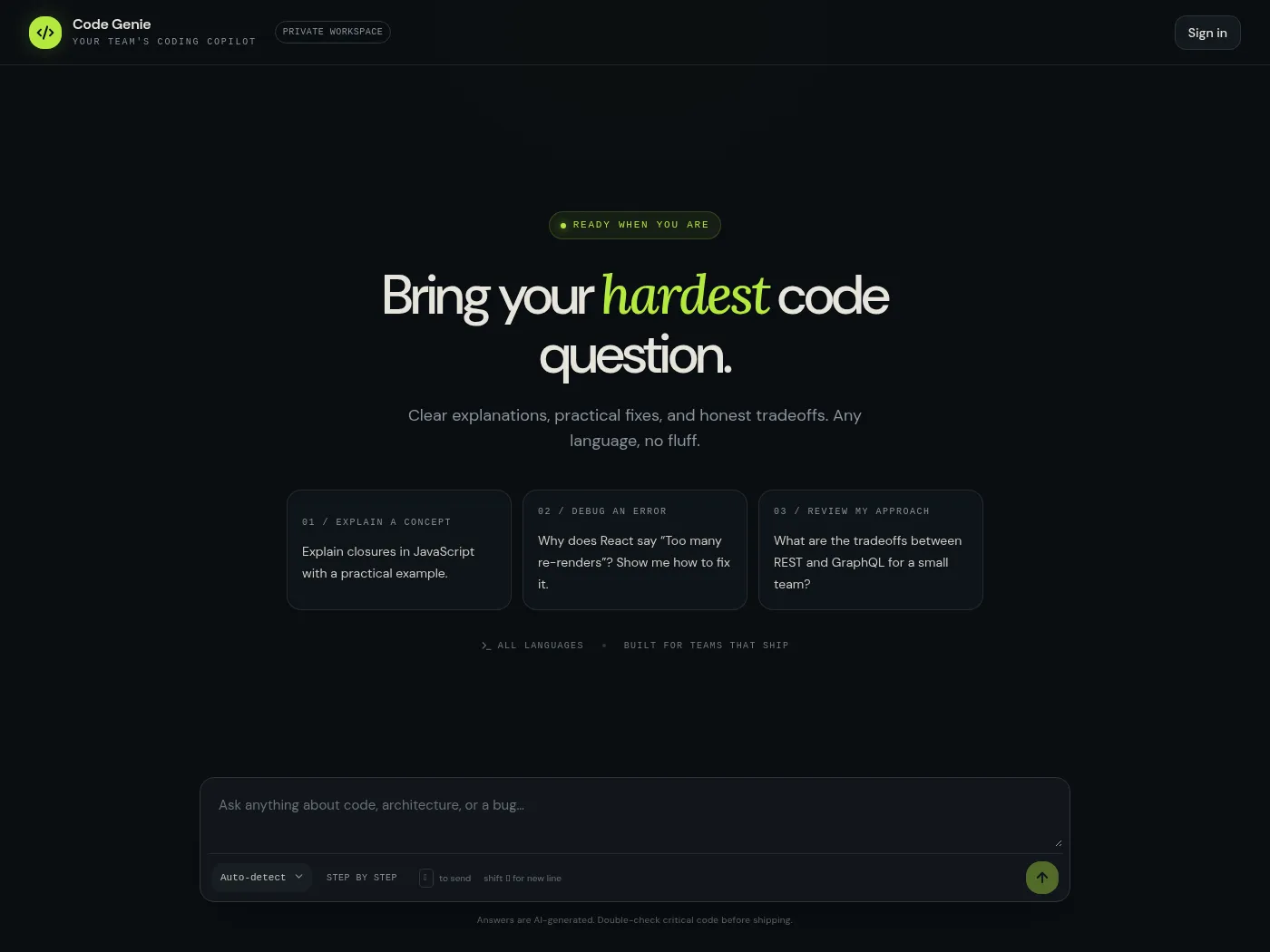 Unfiltered Code Genie