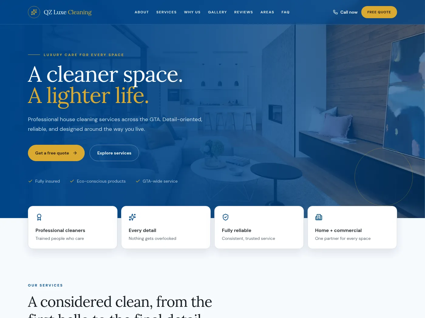 QZ Luxe Cleaning Site