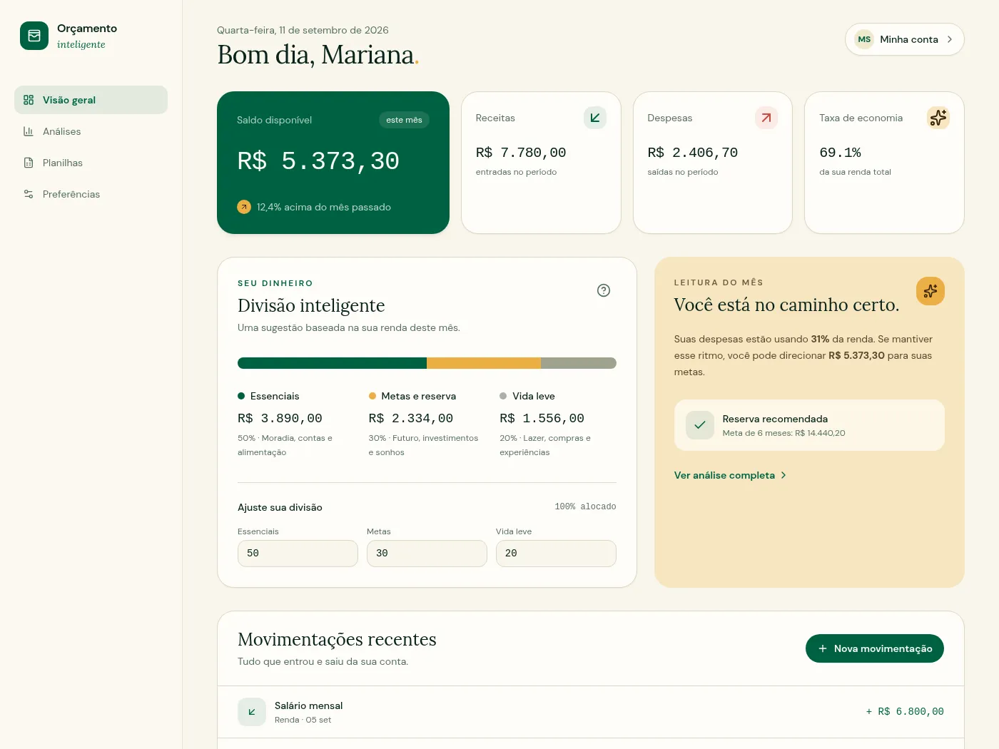 Orçamento Inteligente