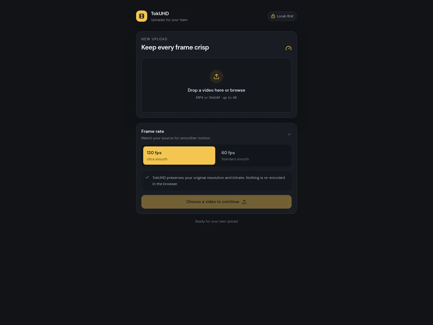 TokUHD Uploader Extension