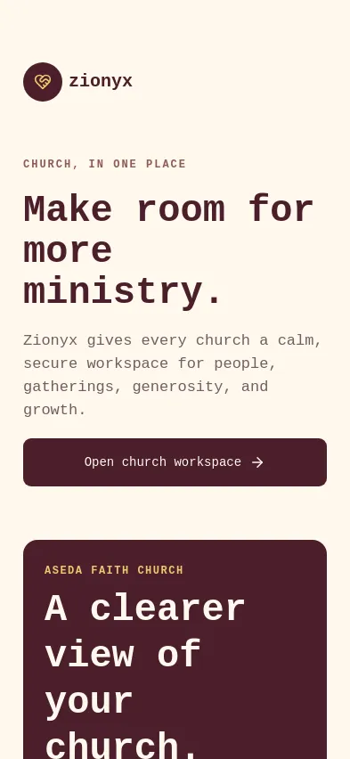 Zionyx Church SaaS