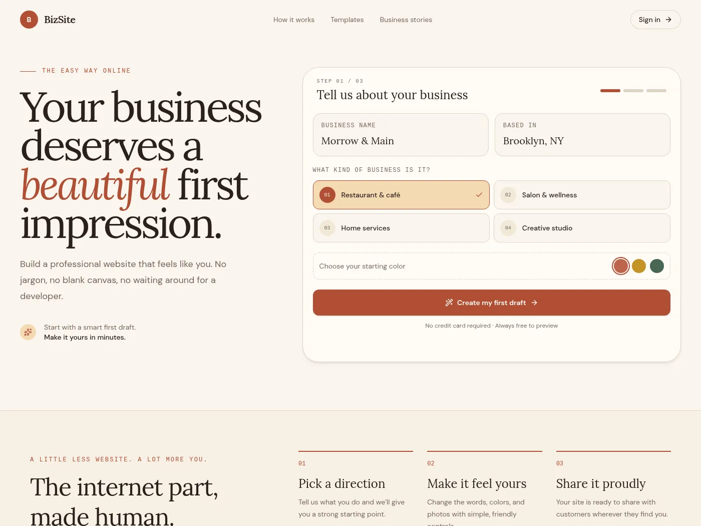 BizSite Easy Builder