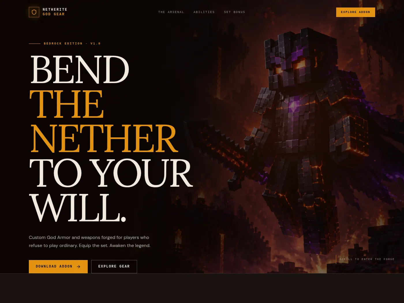 Netherite God Gear Addon