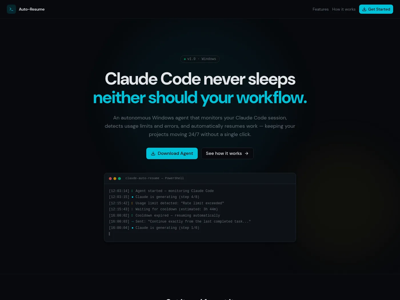 Claude Auto-Resume Agent