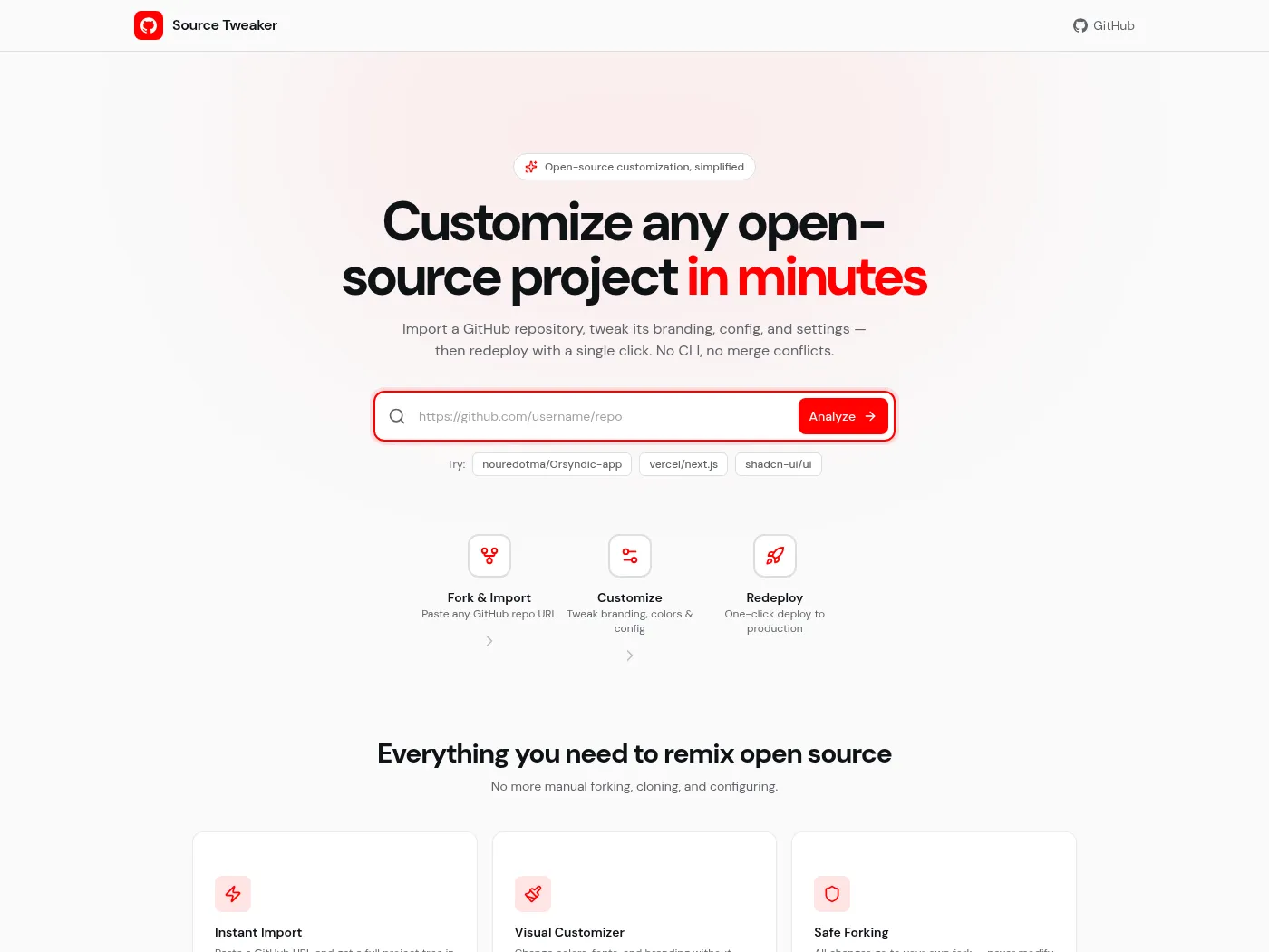 GitHub Source Tweaker