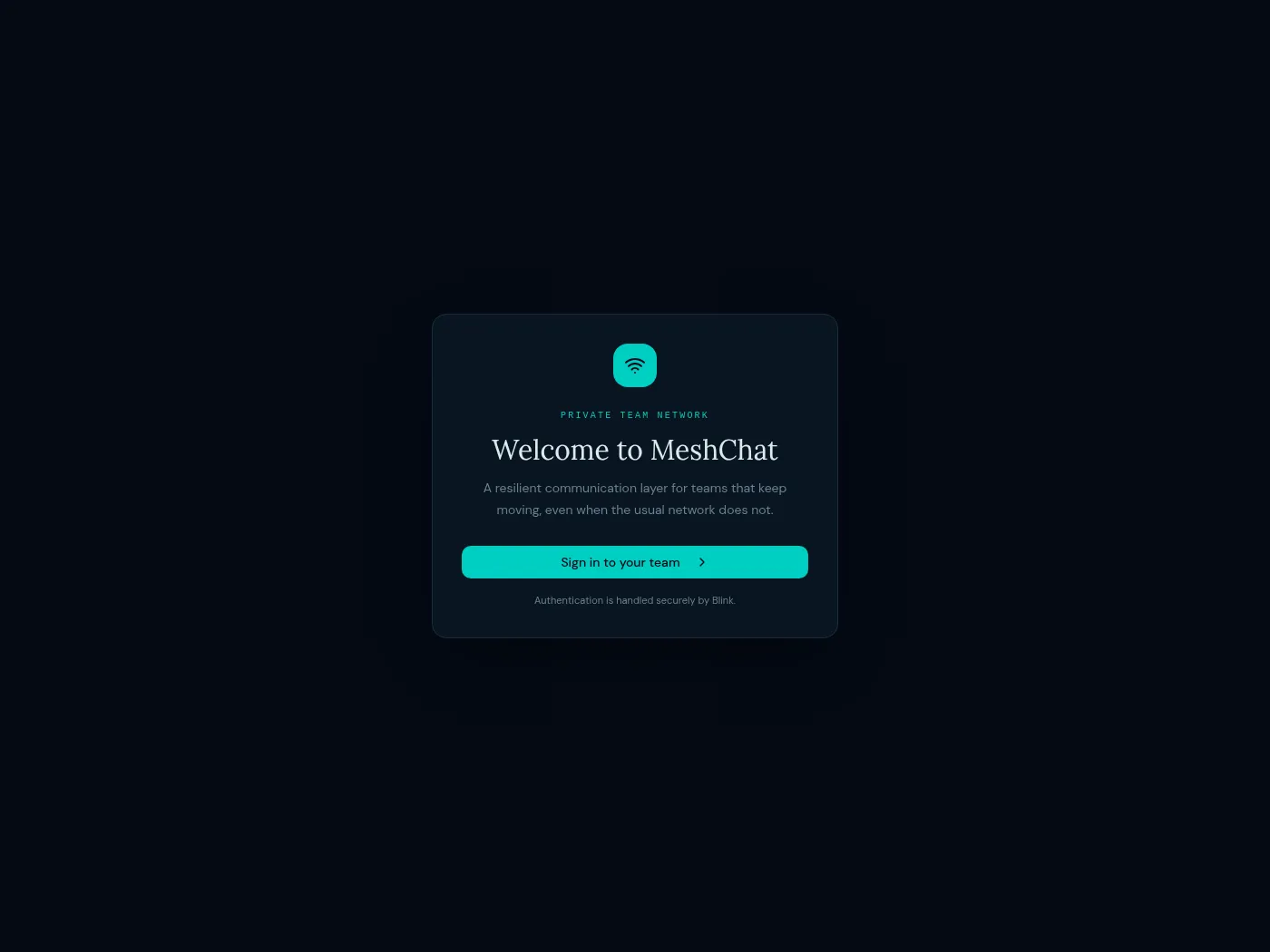 MeshChat Secure Team Network