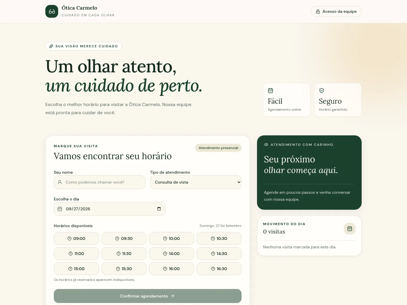 Ótica Carmelo Agenda
