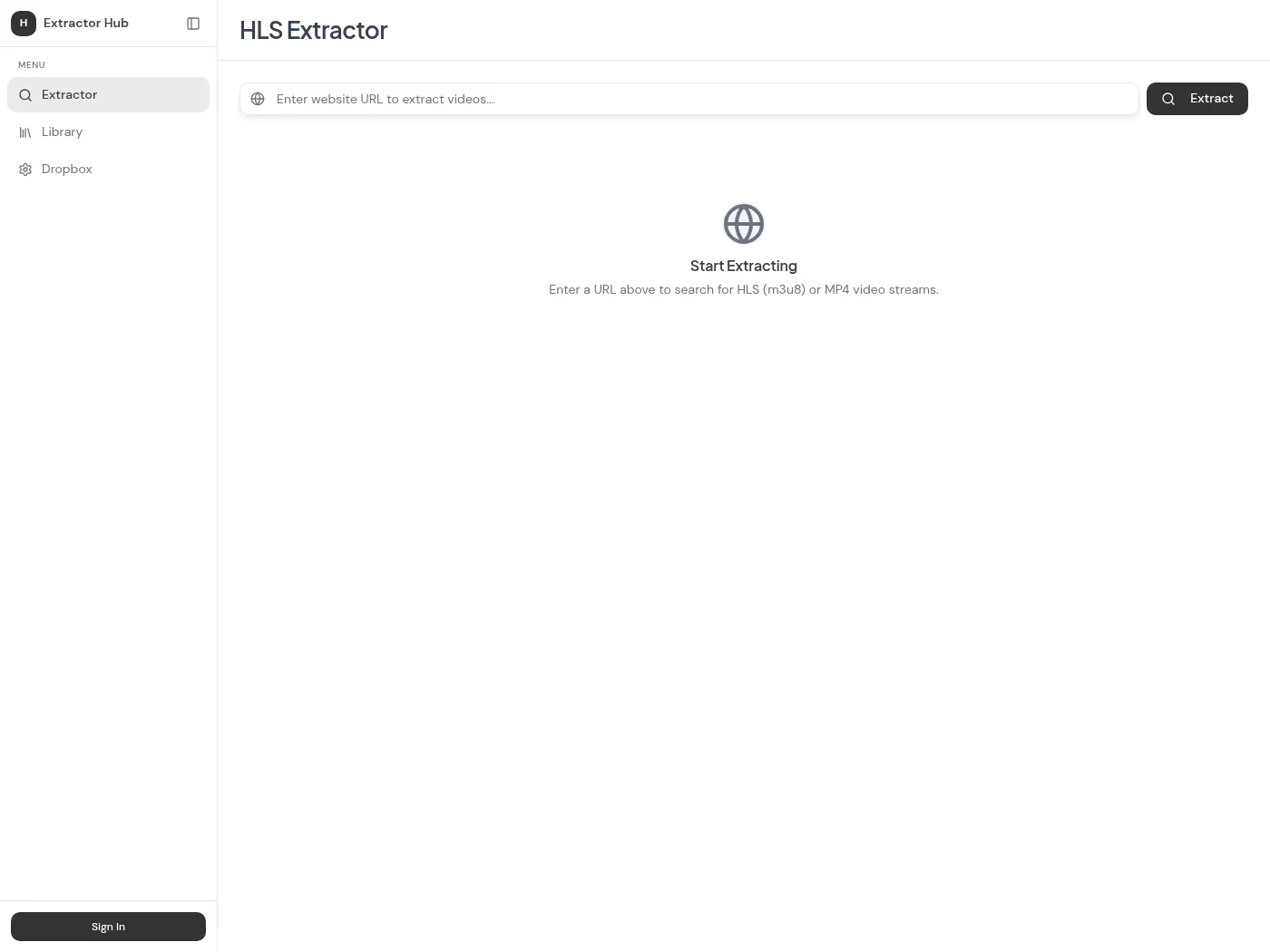 HLS Extractor Hub