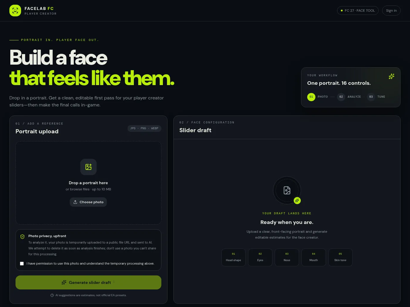 EA FC 27 FaceGen