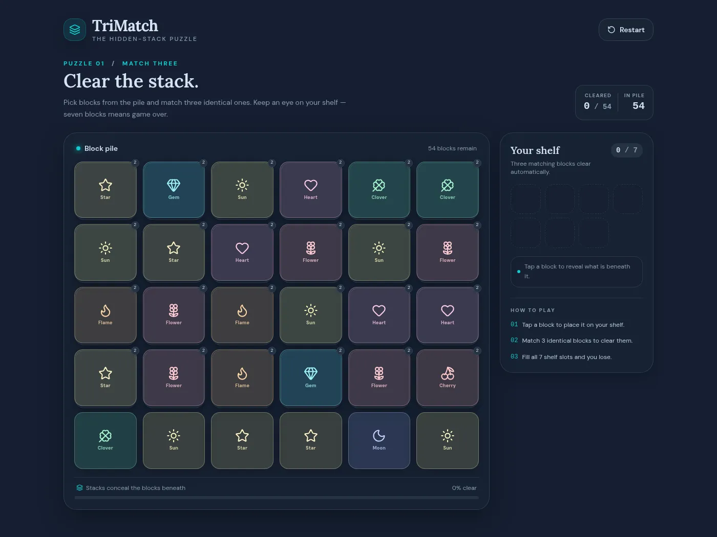TriMatch Puzzle Game