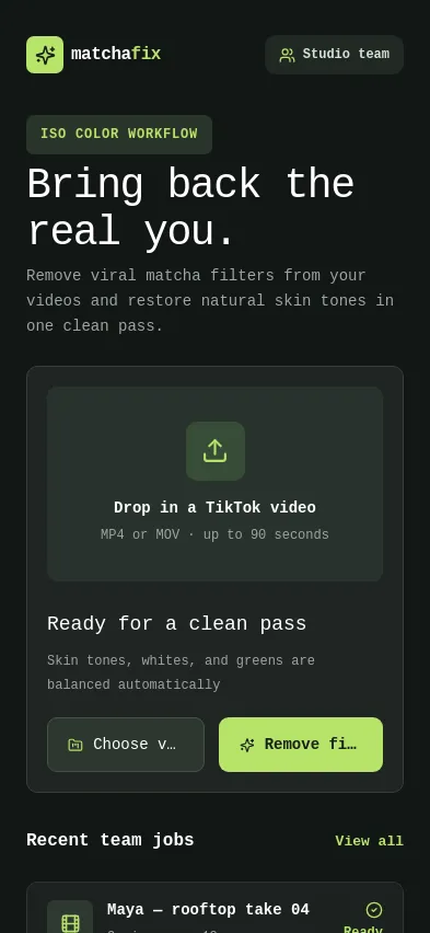 MatchaFilter Remover