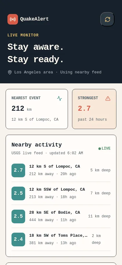 QuakeAlert Mobile