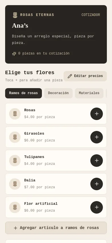 FlorApp Cotizador Interactivo