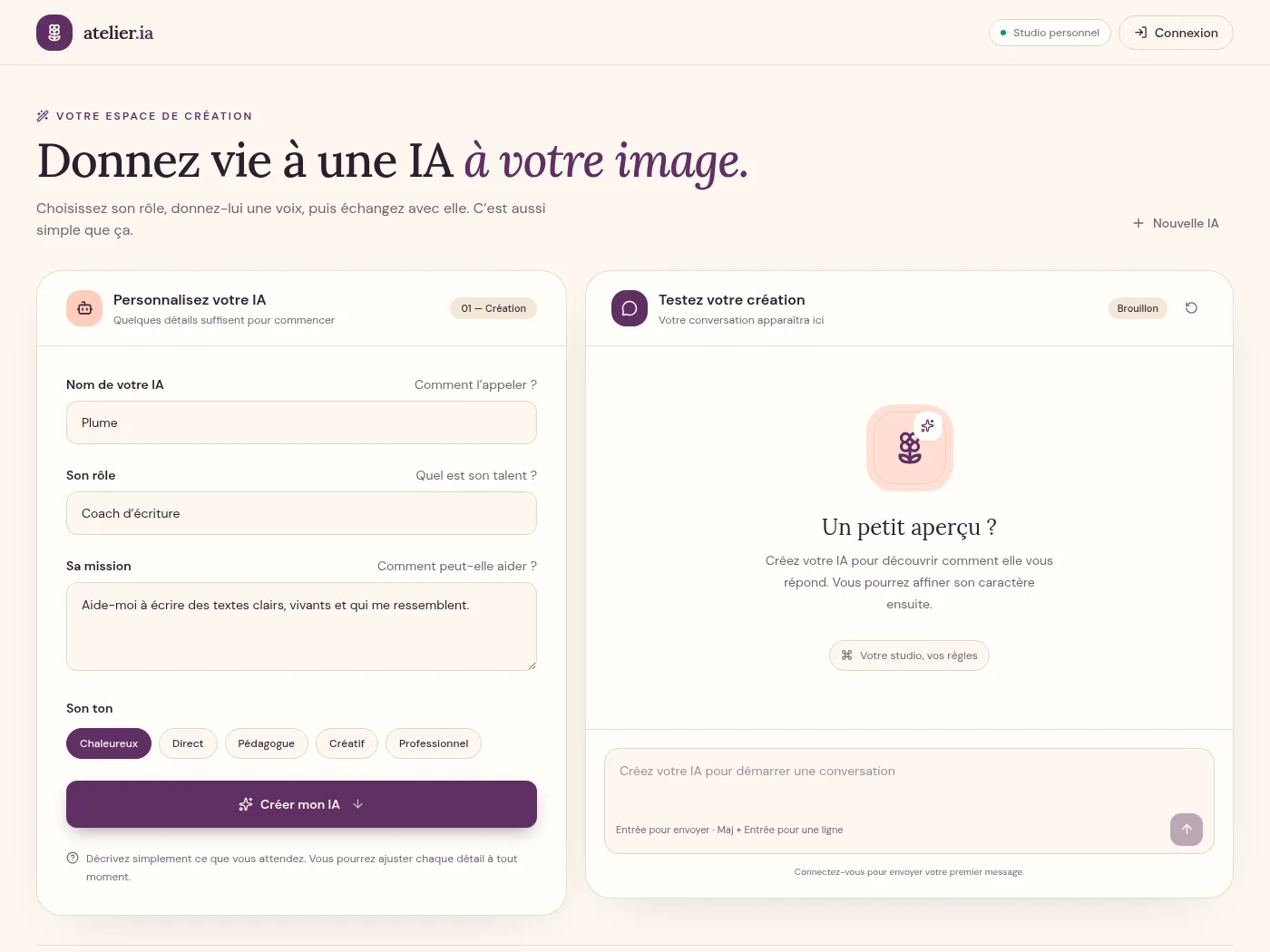 AI Génératrice Simple