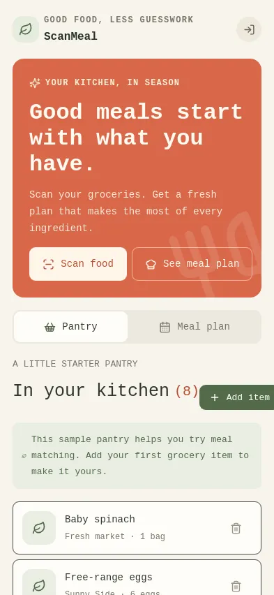 ScanMeal Planner