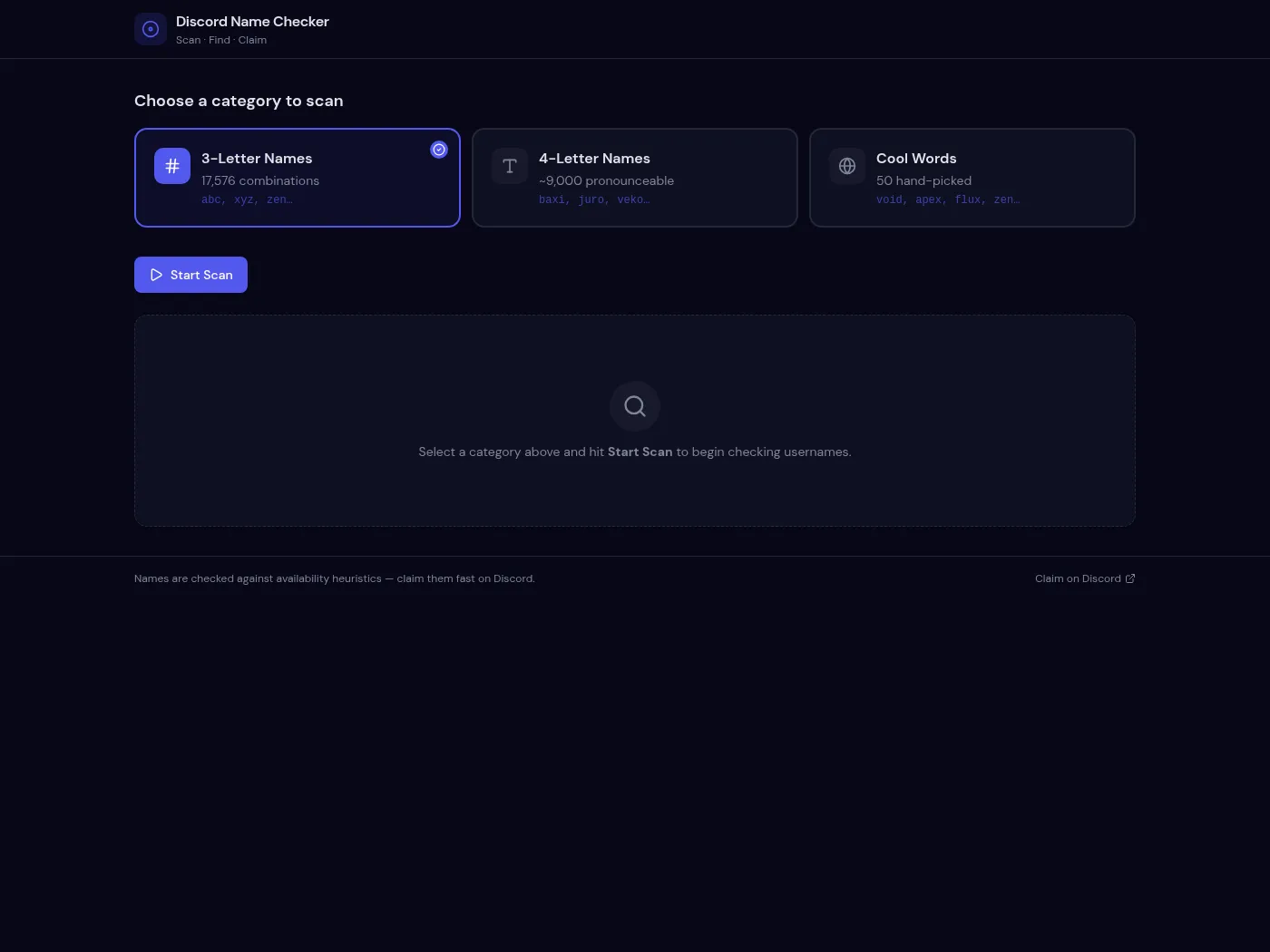 Discord Name Checker