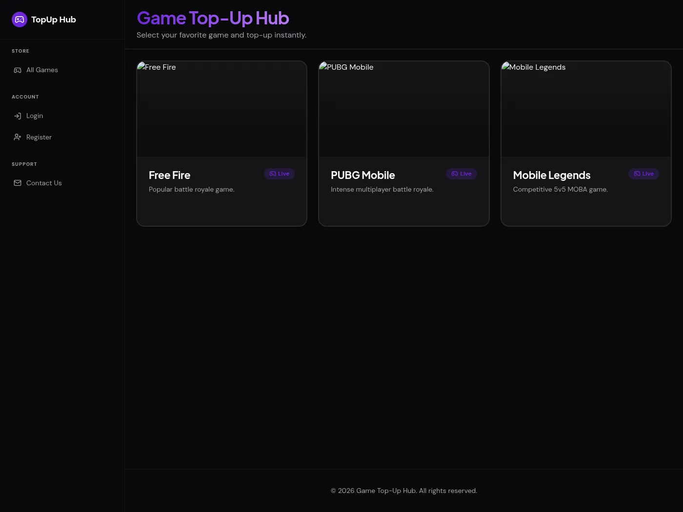 Game Top-Up Hub
