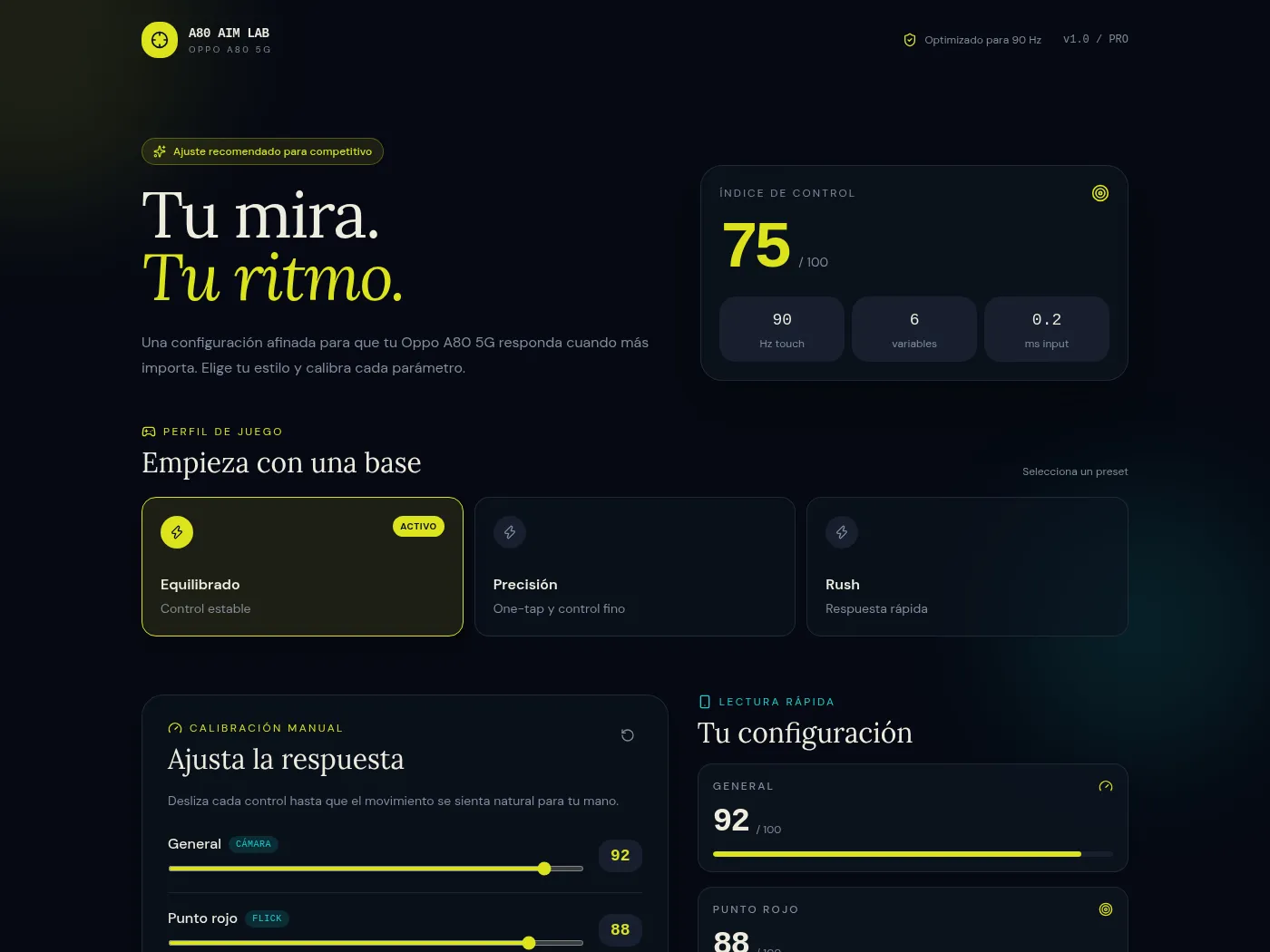 Oppo A80 Sensibilidad Pro
