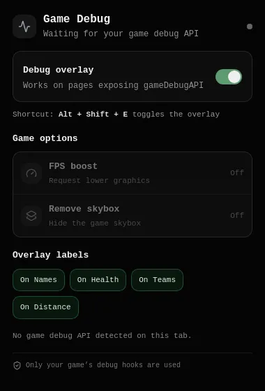 Game Overlay Debugger